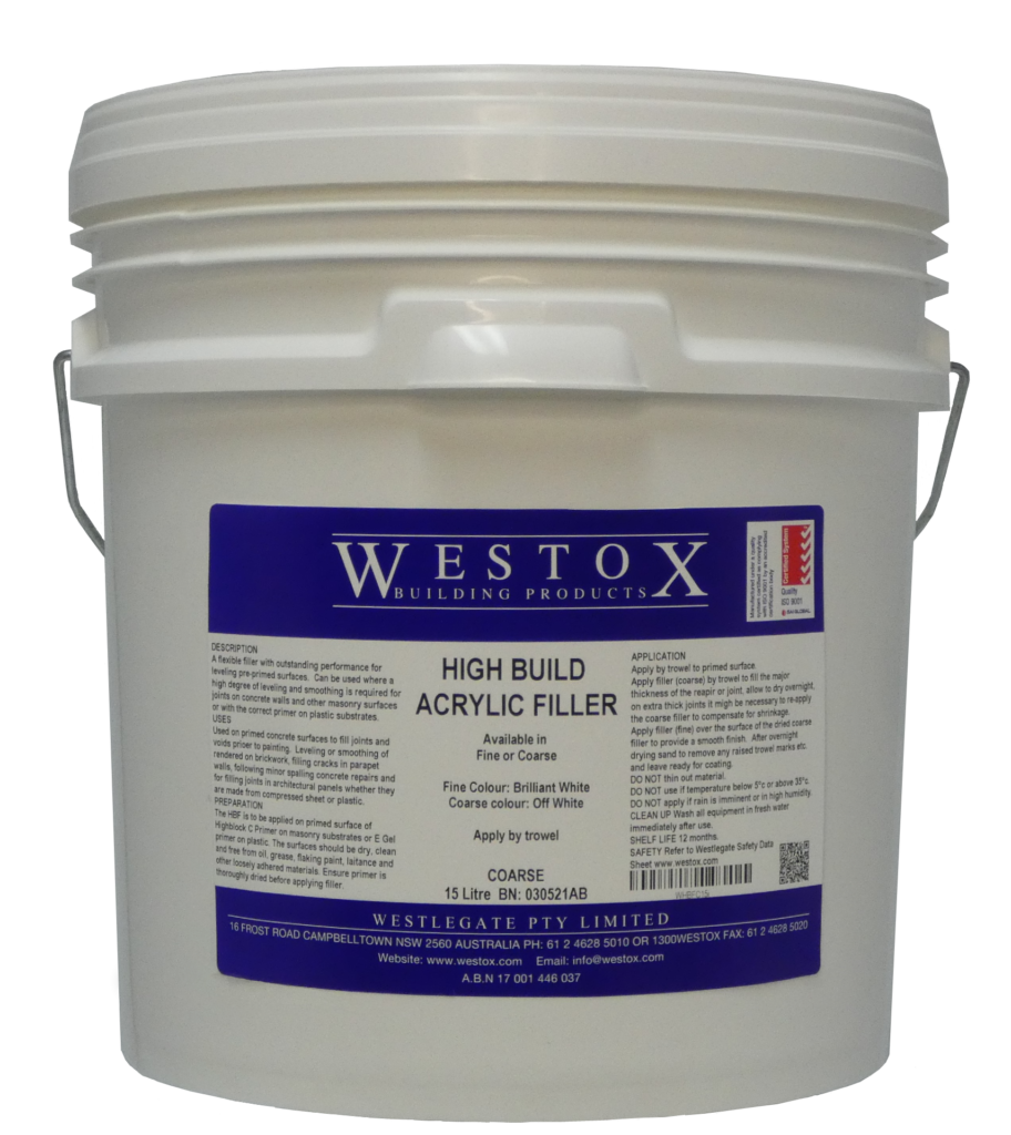 High Build Acrylic Filler 15 Litre - Westox